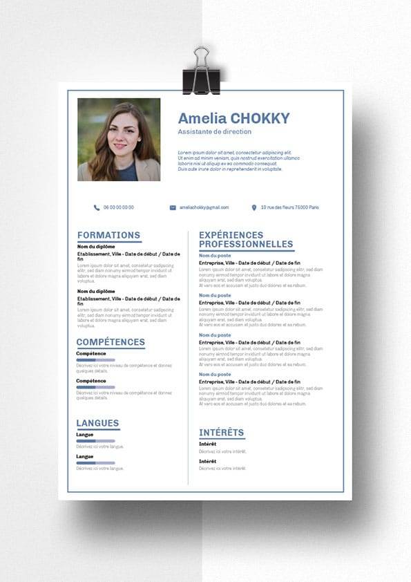 Modèle CV Amélia